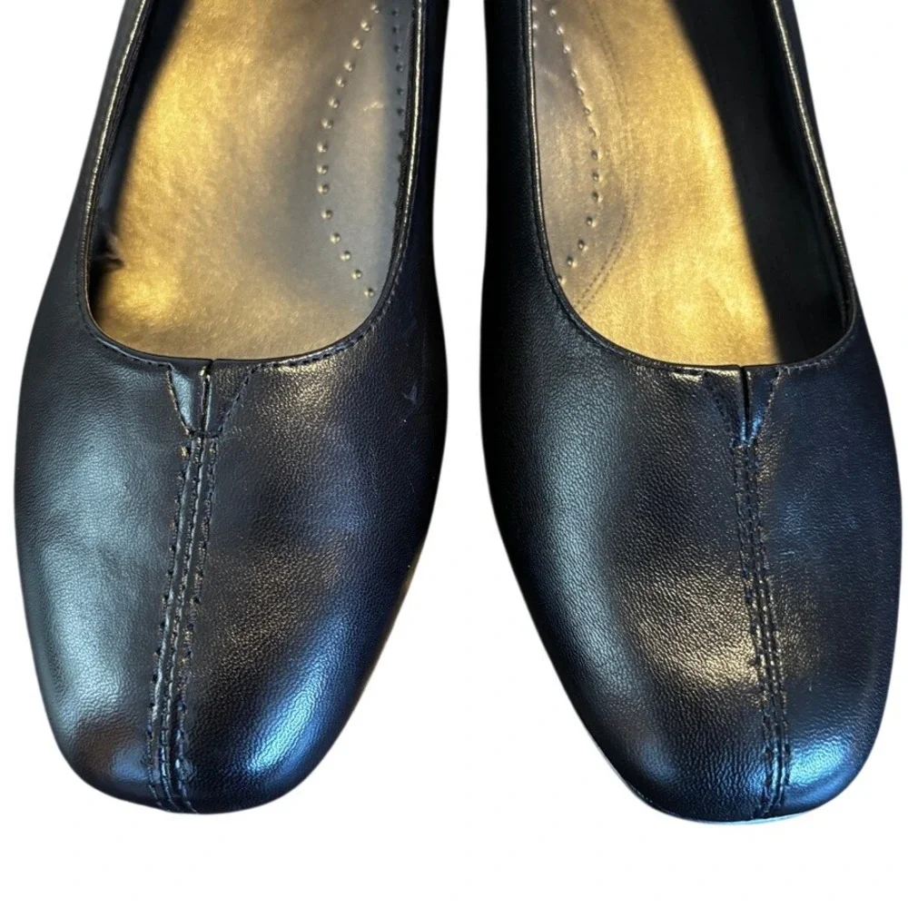 Trotters | Shoes | Trotters Doris Shoe Www Black Leather Low Block Heel ...